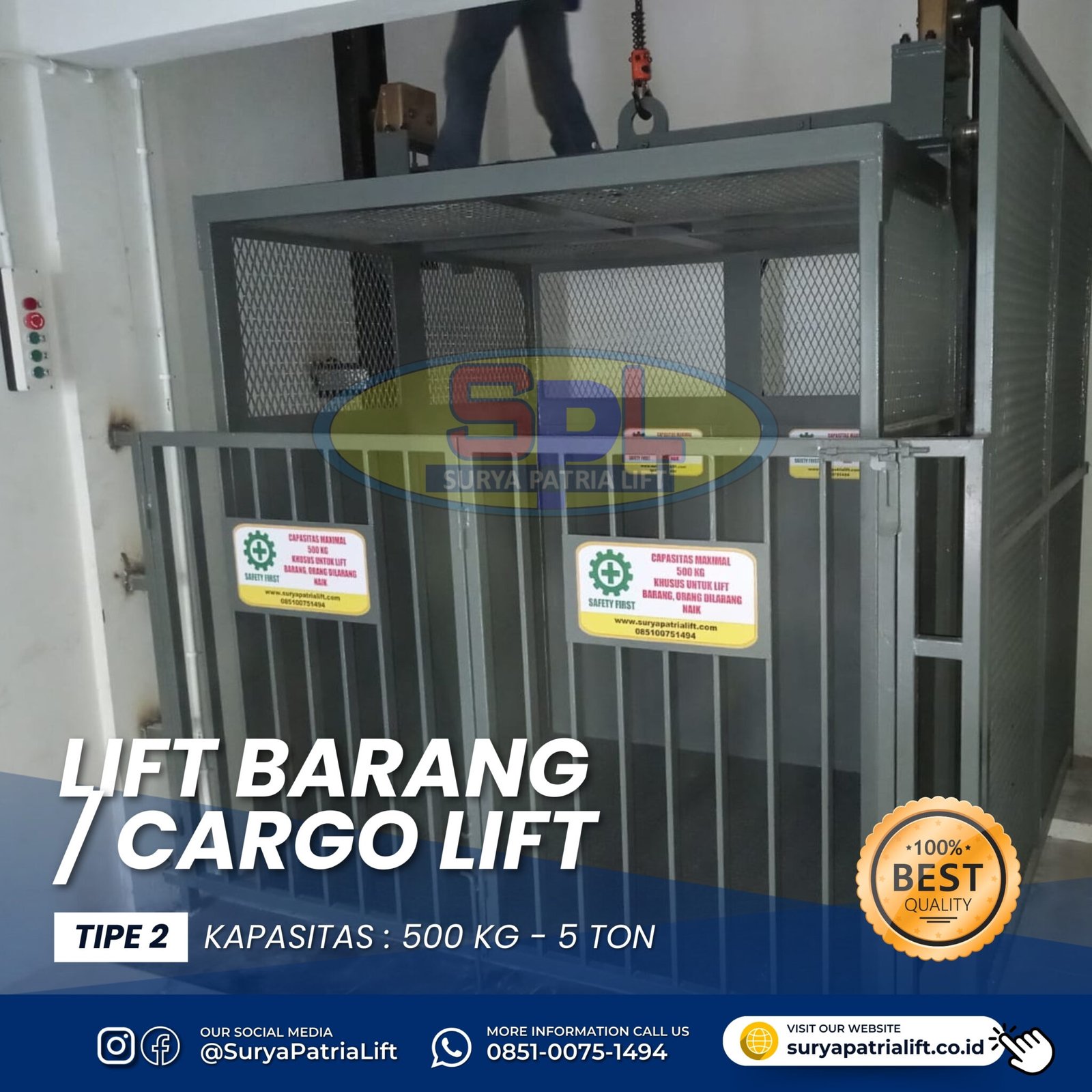 Lift Barang/ Cargo Lift (Tipe 2) - Surya Patria Lift Specialist Hoist ...